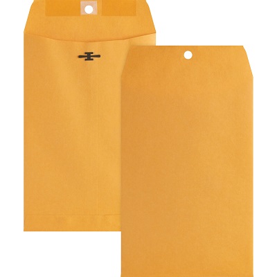 Business Source Heavy-Duty Clasp Envelopes, 6" x 9", 28lb, Kraft, 100 ...