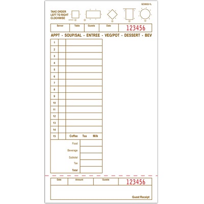 Restaurant Receipt Stub