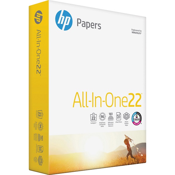 HP All-In-One Printing Copy Paper, 22 lb, 8-1/2" x 11", 500 Sheets | # ...