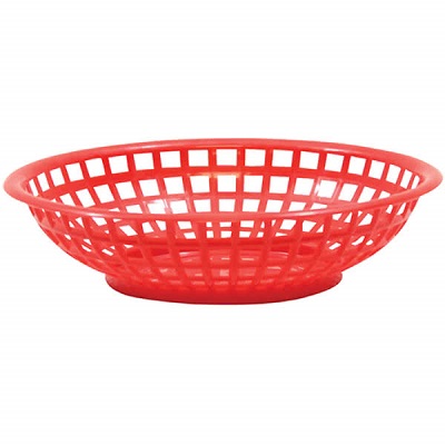 Tablecraft Round Serving Basket, 8", Red, 12/Pack | #PBTRS8R ...