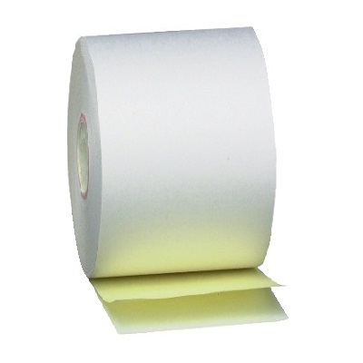 44mm(1 3/4") x 100' 2-Ply White/Canary Carbonless Paper Rolls 100/box ...