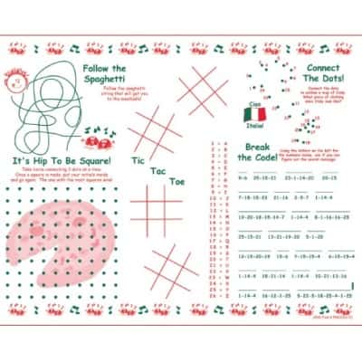Kids Coloring Activity Sheet Placemats, Italian Theme - 1000 Pack | # ...